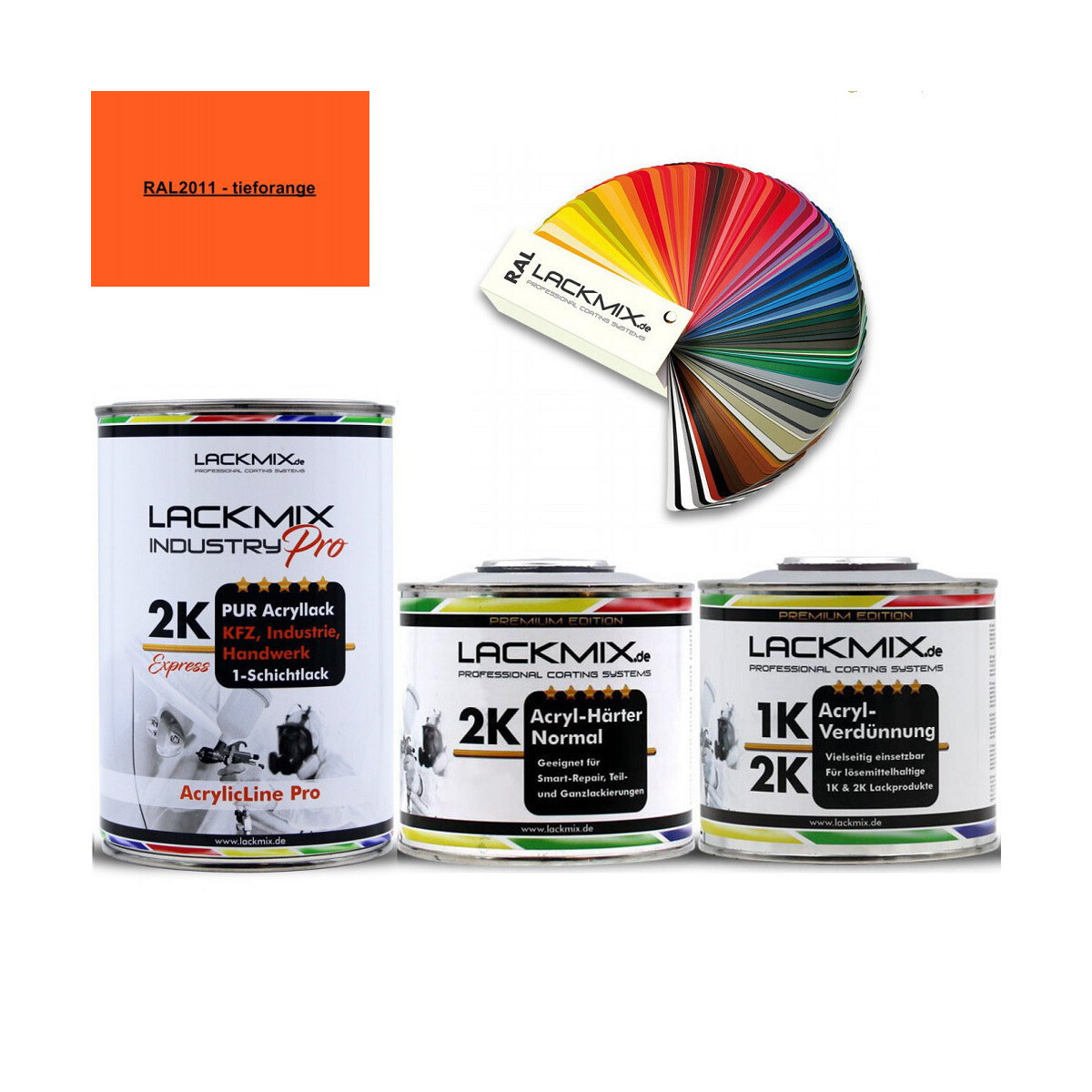 2K Lack RAL 2011 Tieforange / RAL Acryl Express Einschichtlack / Alle