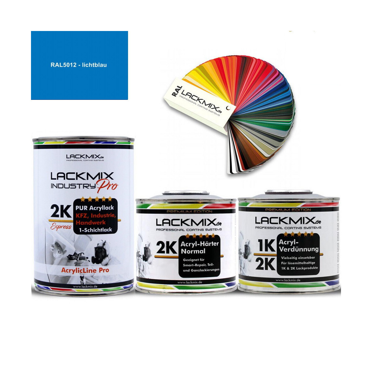 2K Lack RAL 5012 Lichtblau / RAL Acryl Express Einschichtlack / Alle
