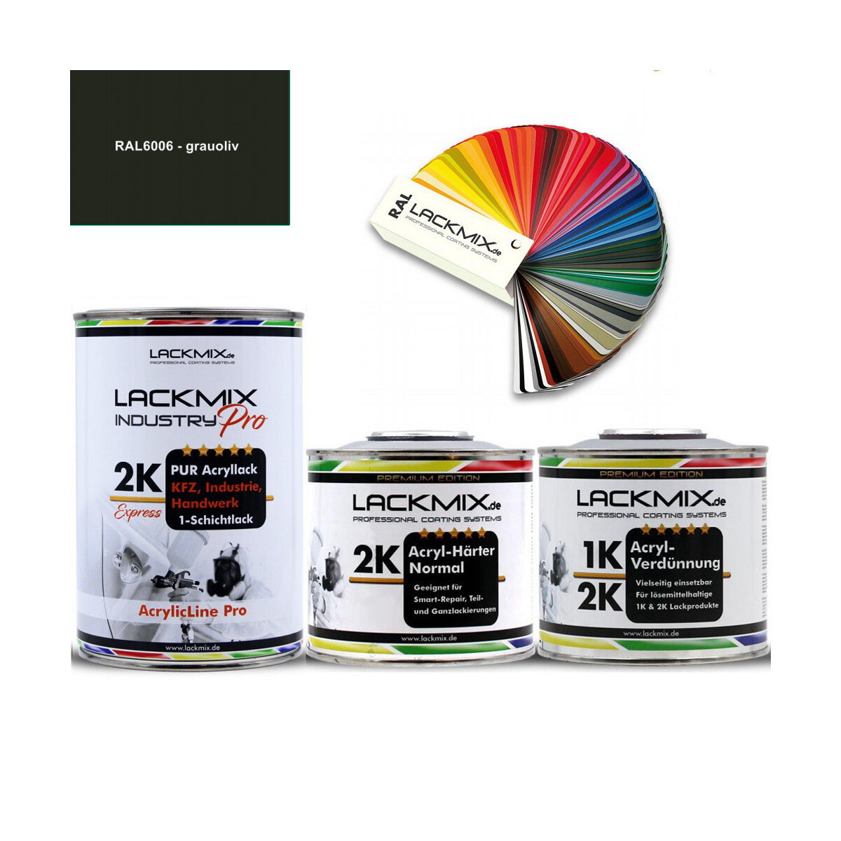 2K Lack RAL 6006 Grauoliv / RAL Acryl Express Einschichtlack / Alle M