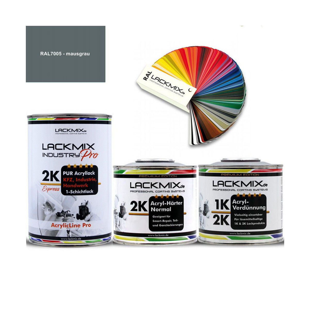 2K Lack RAL 7005 Mausgrau / RAL Acryl Express Einschichtlack / Alle M